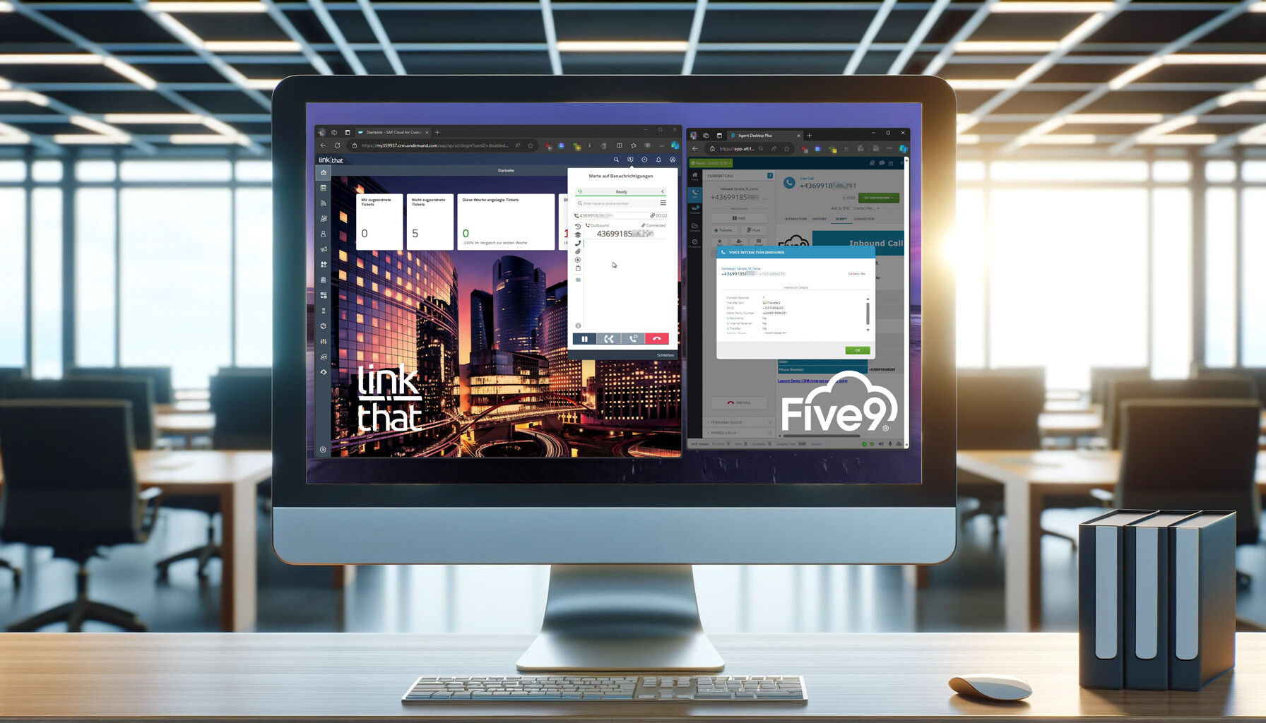 CTI für Five9 & CRM: LinkThat CUBE mit neuem Interface – LinkThat